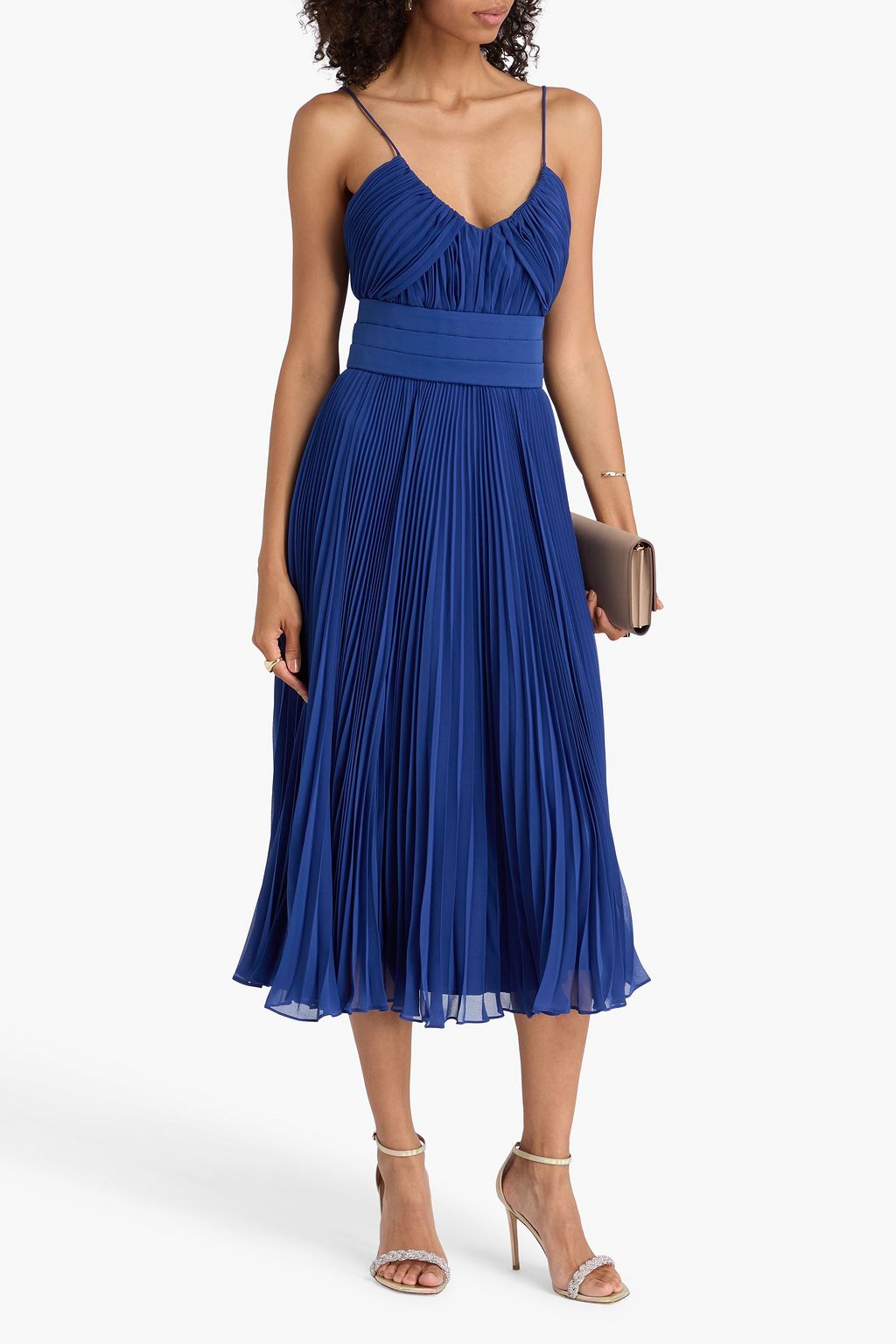 MAX MARA Clarino pleated georgette midi dress | THE OUTNET