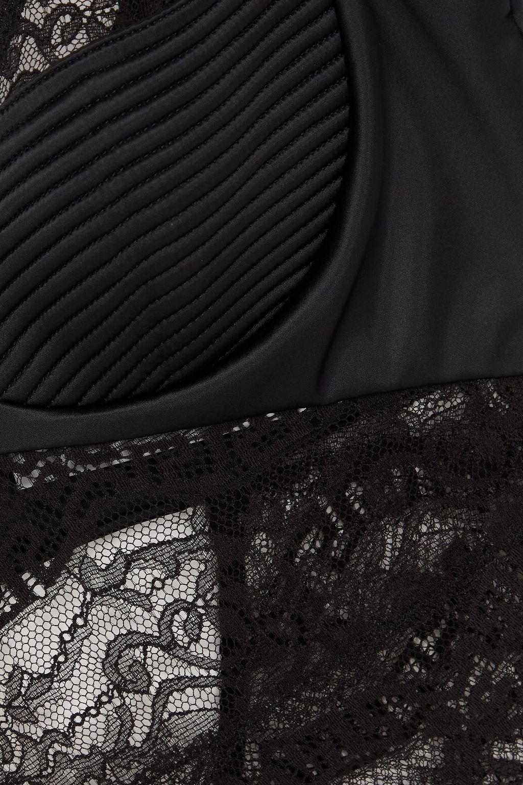 VERSACE Body aus gestepptem Satin und Spitze mit Bügel und Cut-outs ...