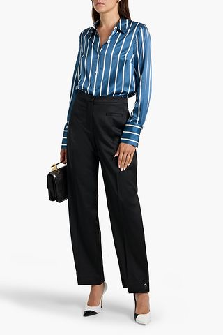 VERONICA BEARD Monique striped silk-blend satin shirt | THE OUTNET