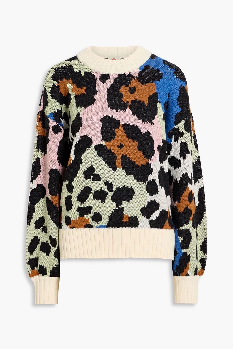 FARM RIO Leopard jacquard-knit sweater | THE OUTNET