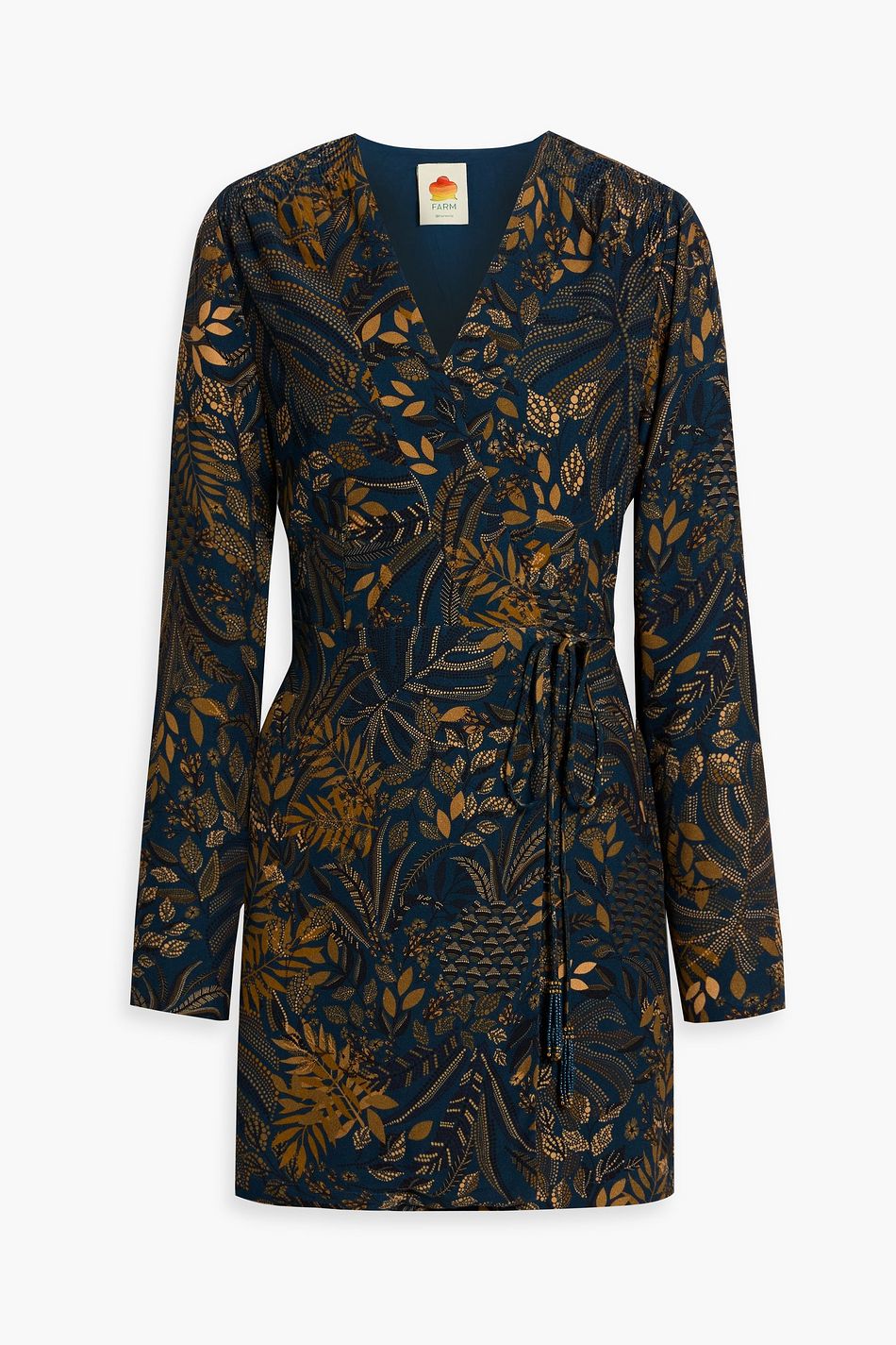 FARM RIO Printed crepe mini wrap dress | THE OUTNET