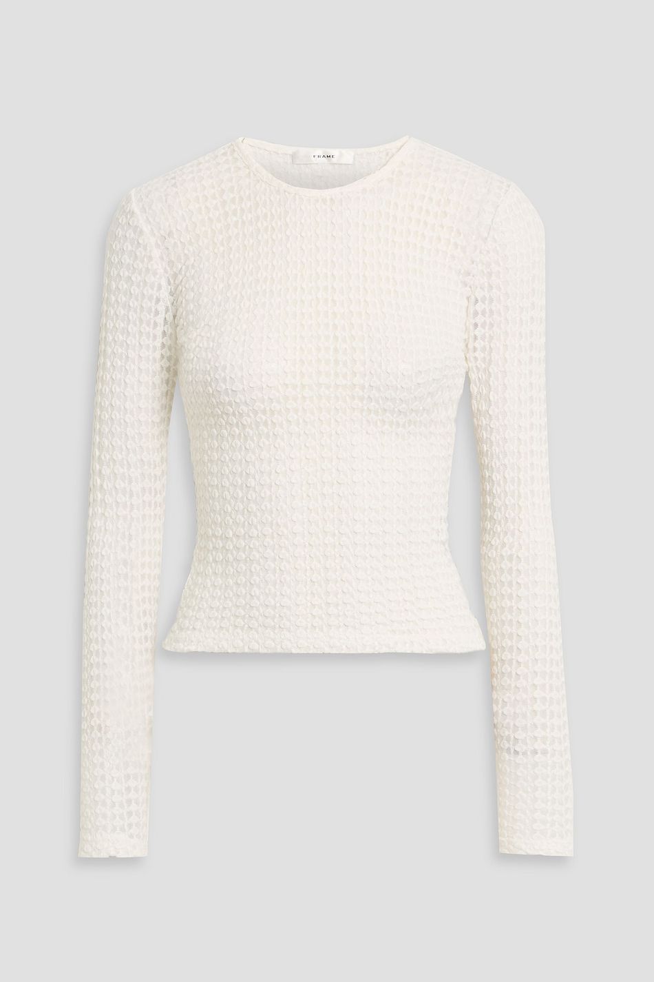 FRAME The Popcorn textured stretch cotton-blend mesh top | THE OUTNET
