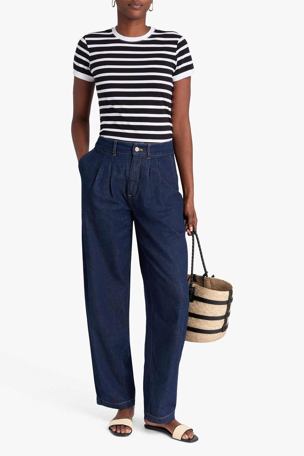 FRAME Striped cotton-jersey T-shirt | THE OUTNET