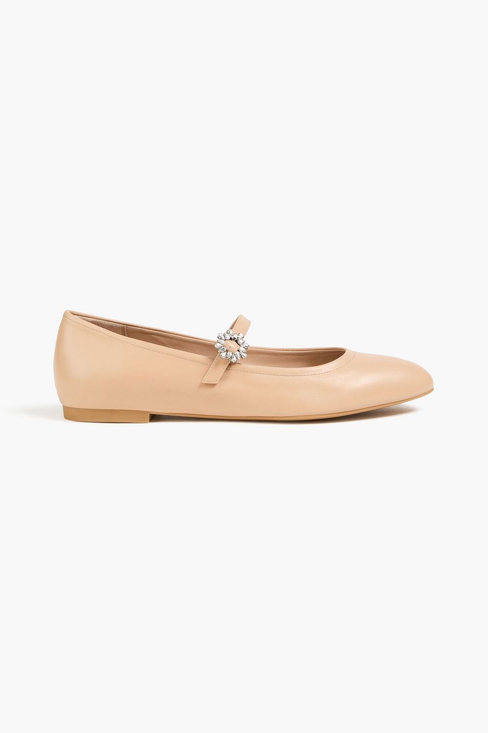 STUART WEITZMAN Aura crystal-embellished leather Mary Jane flats | THE ...