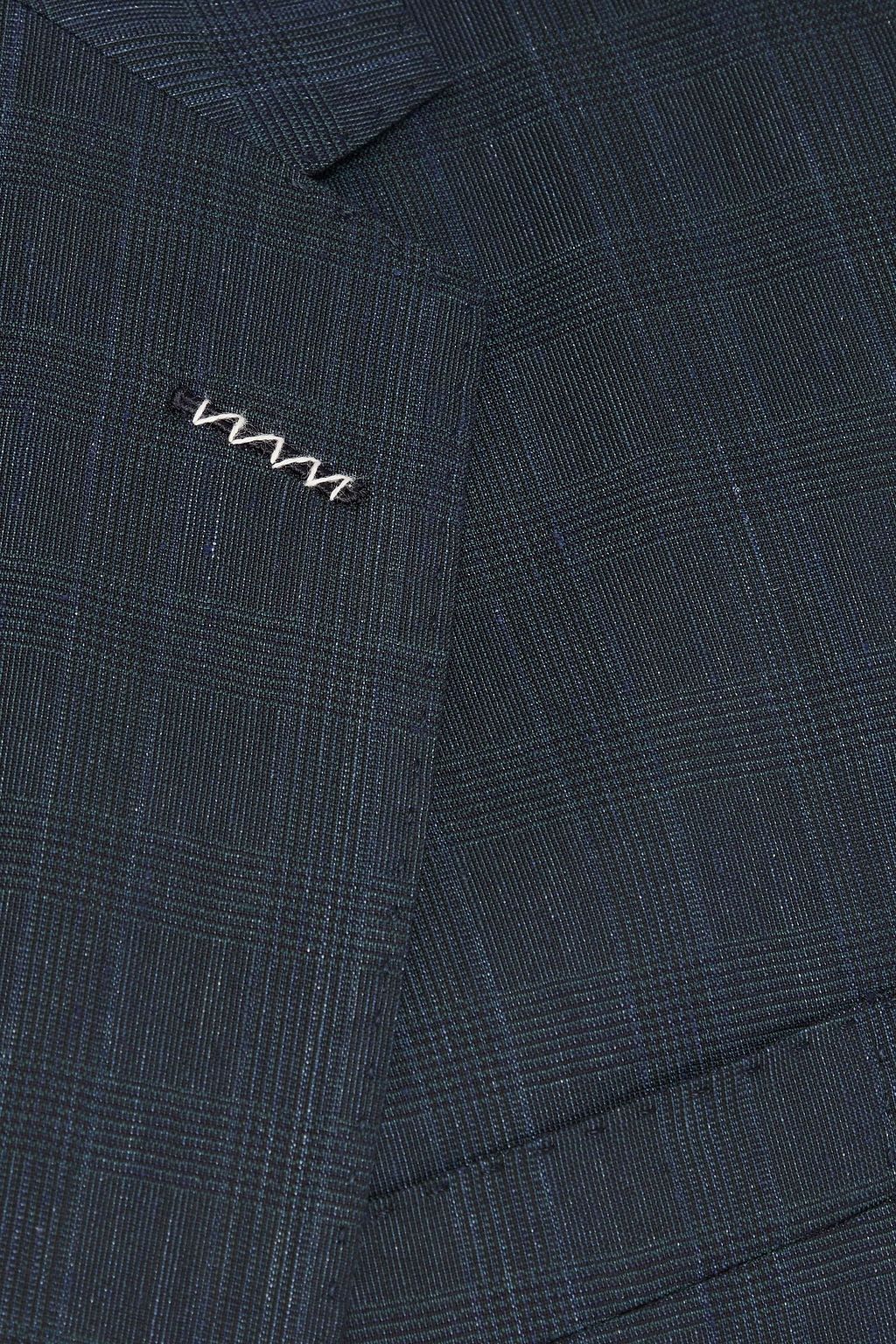 DUNHILL Prince of Wales checked wool, linen and silk-blend suit jacket ...