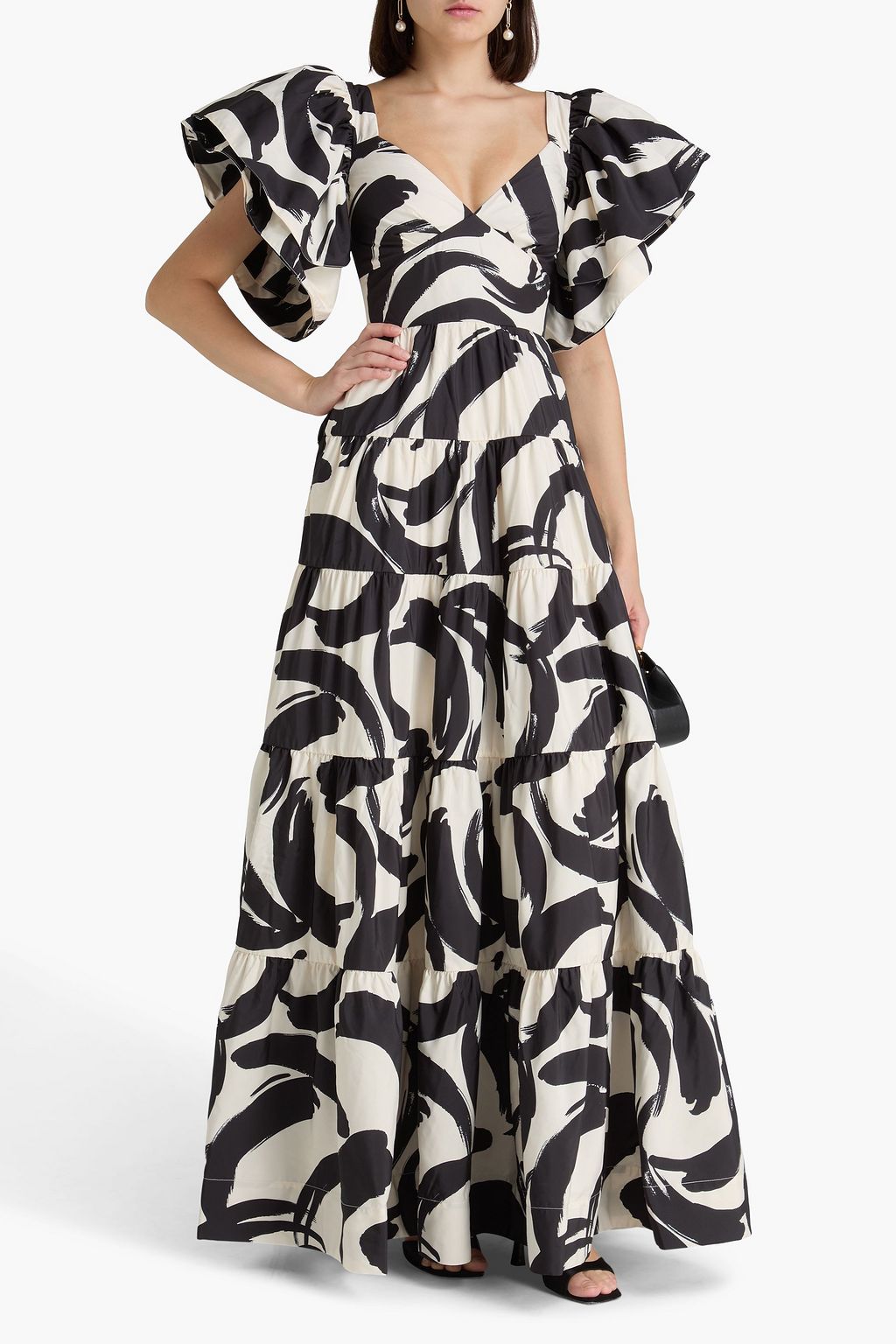REBECCA VALLANCE Pompidou printed taffeta maxi dress | THE OUTNET