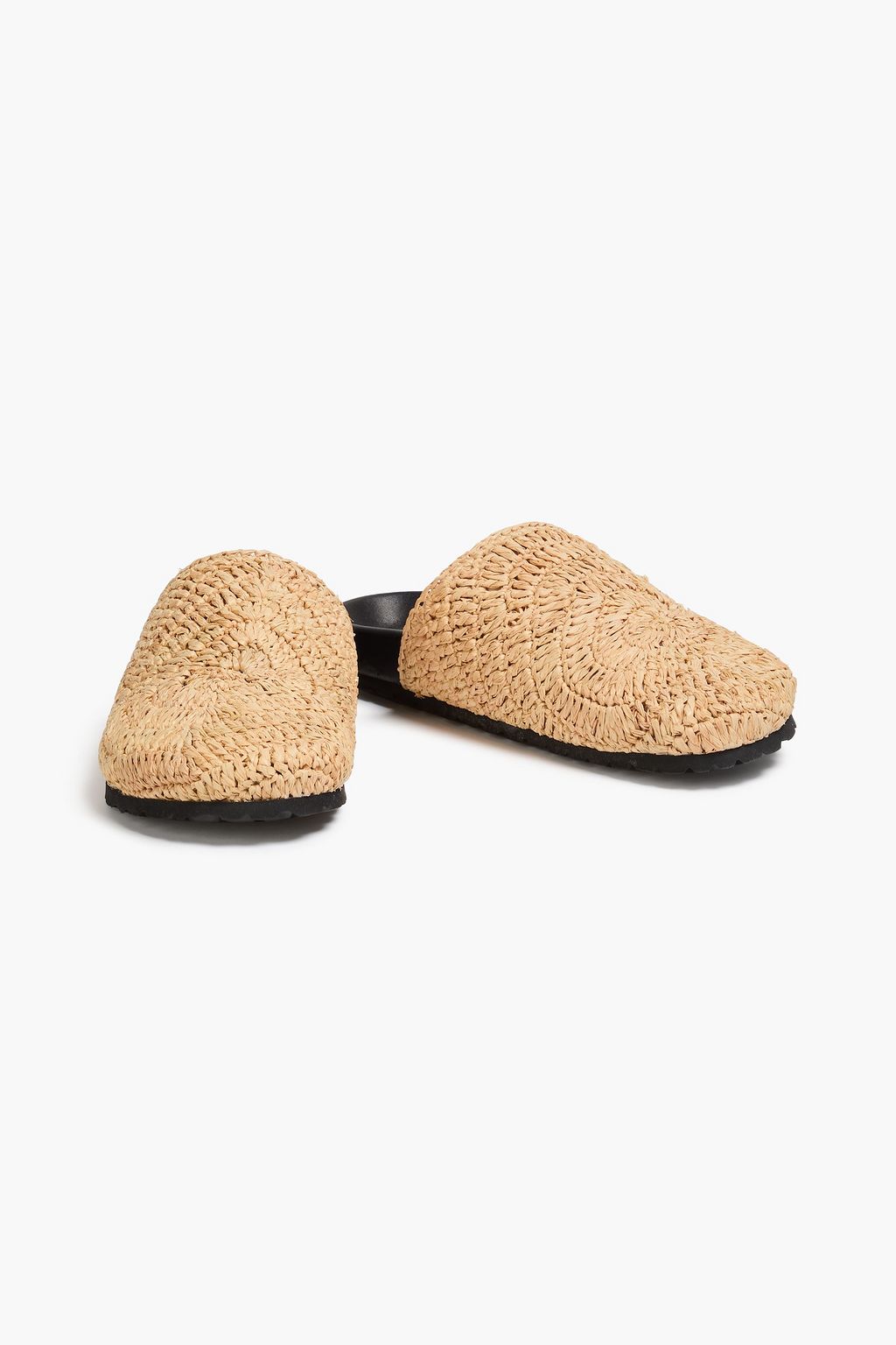 STAUD Dia faux raffia slippers | THE OUTNET