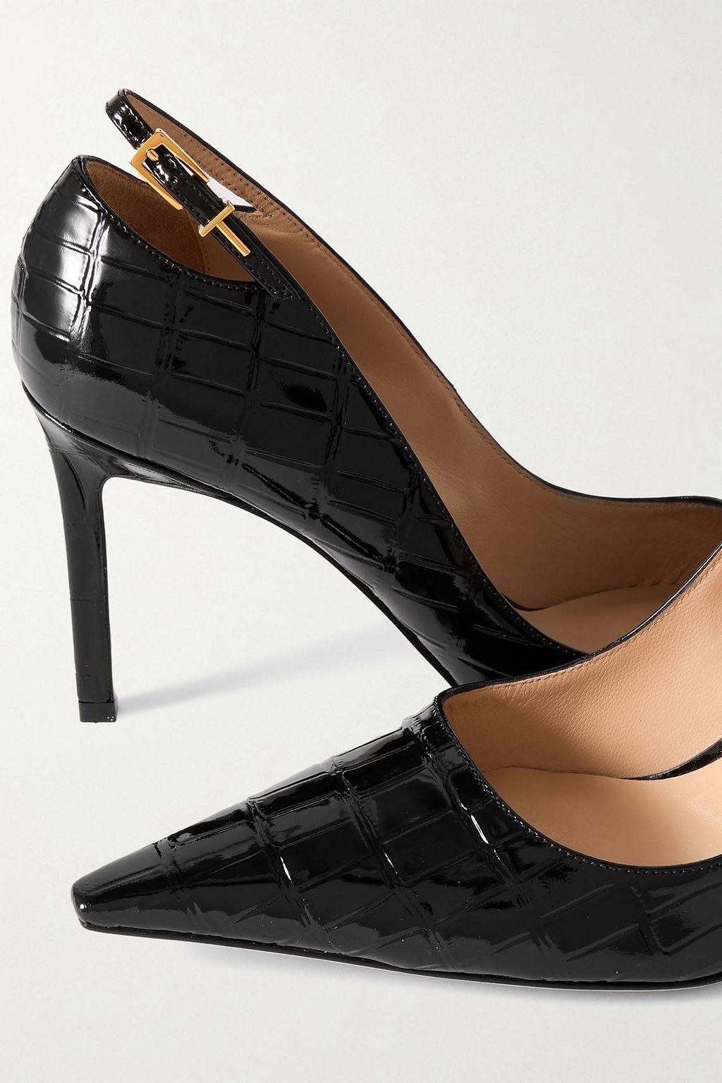 TOM FORD Angelina croc-effect leather point-toe pumps | THE OUTNET