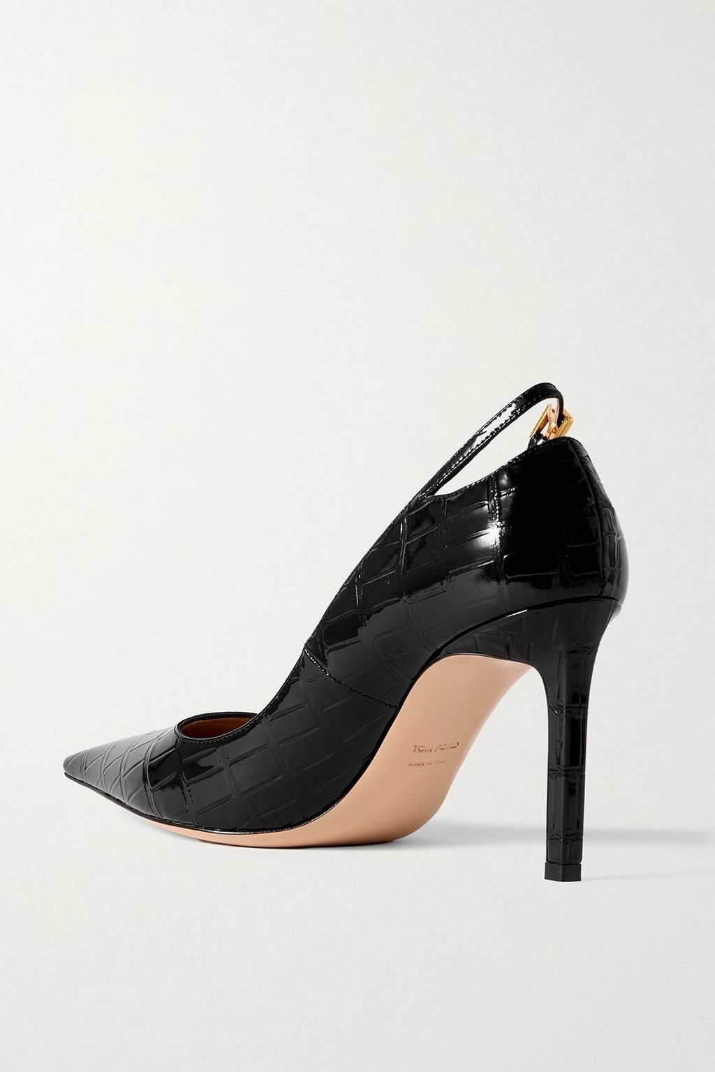 TOM FORD Angelina croc-effect leather point-toe pumps | THE OUTNET
