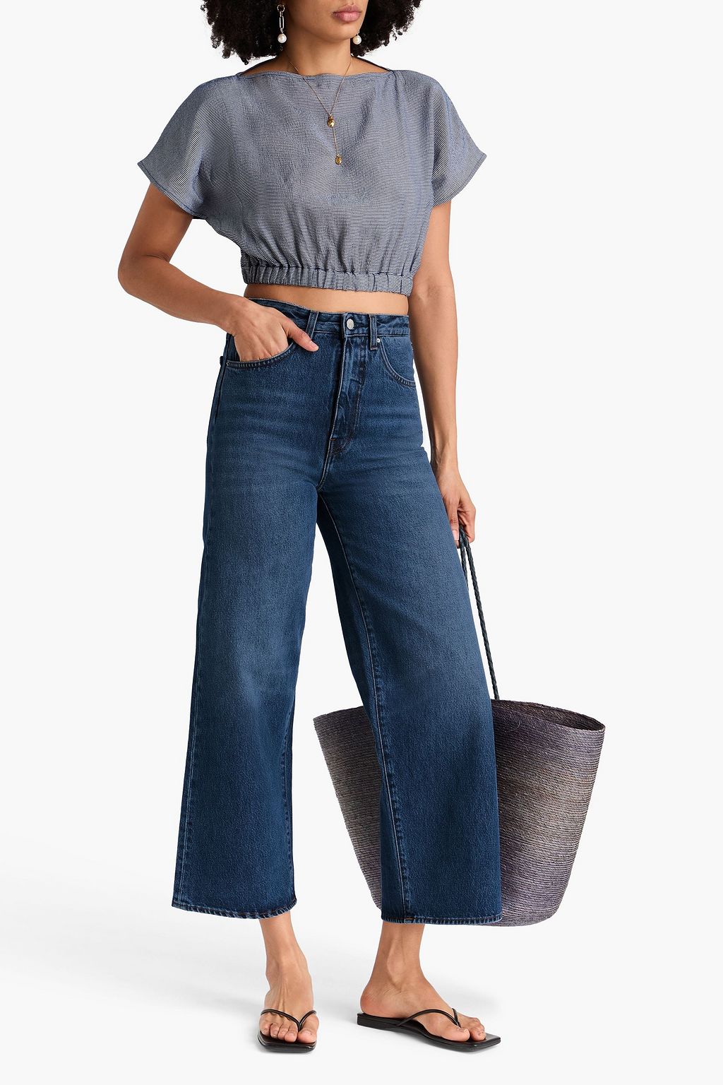 TOTEME Faded high-rise straight-leg jeans | THE OUTNET