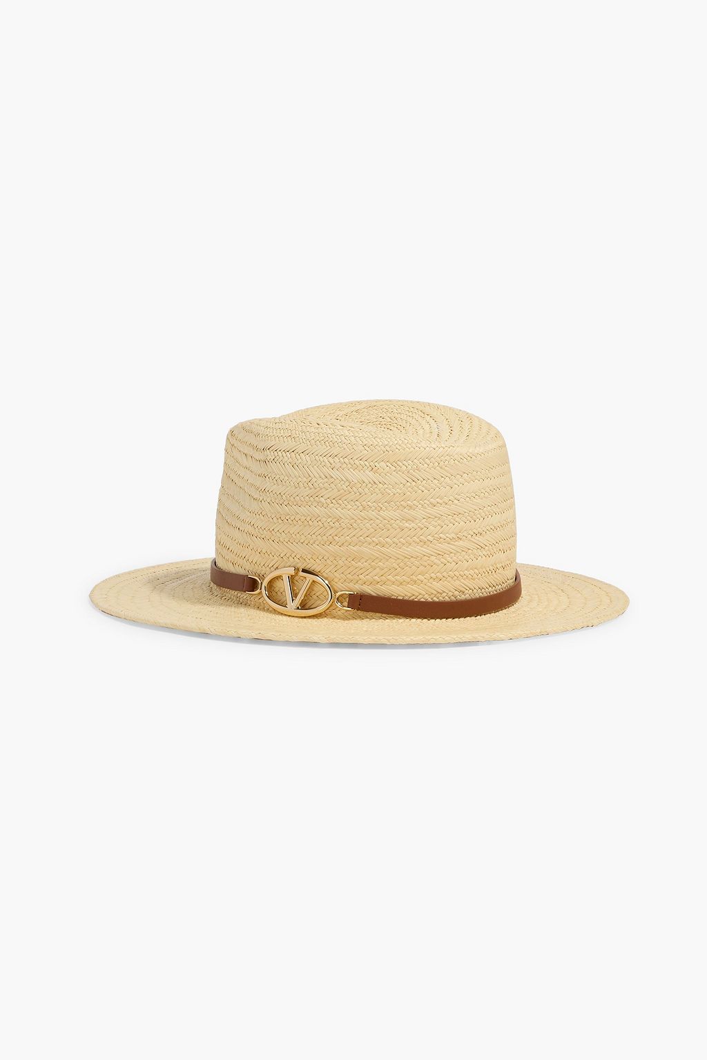 Courtney Sequined Tulle Trimmed Faux Straw Fedora