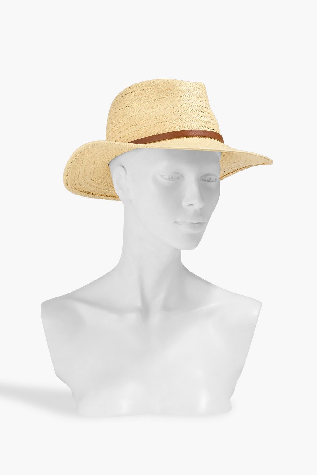 Courtney Sequined Tulle Trimmed Faux Straw Fedora