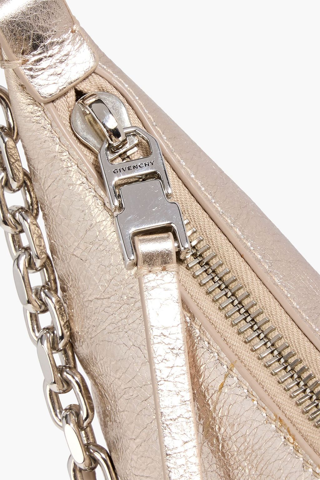GIVENCHY Voyou metallic textured-leather shoulder bag | THE OUTNET