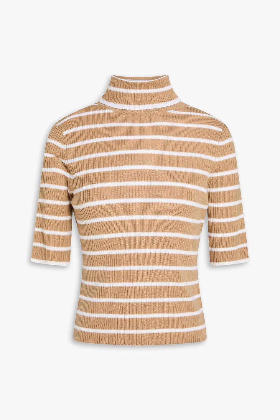 VERONICA BEARD Katrina striped ribbed wool turtleneck sweater | THE OUTNET