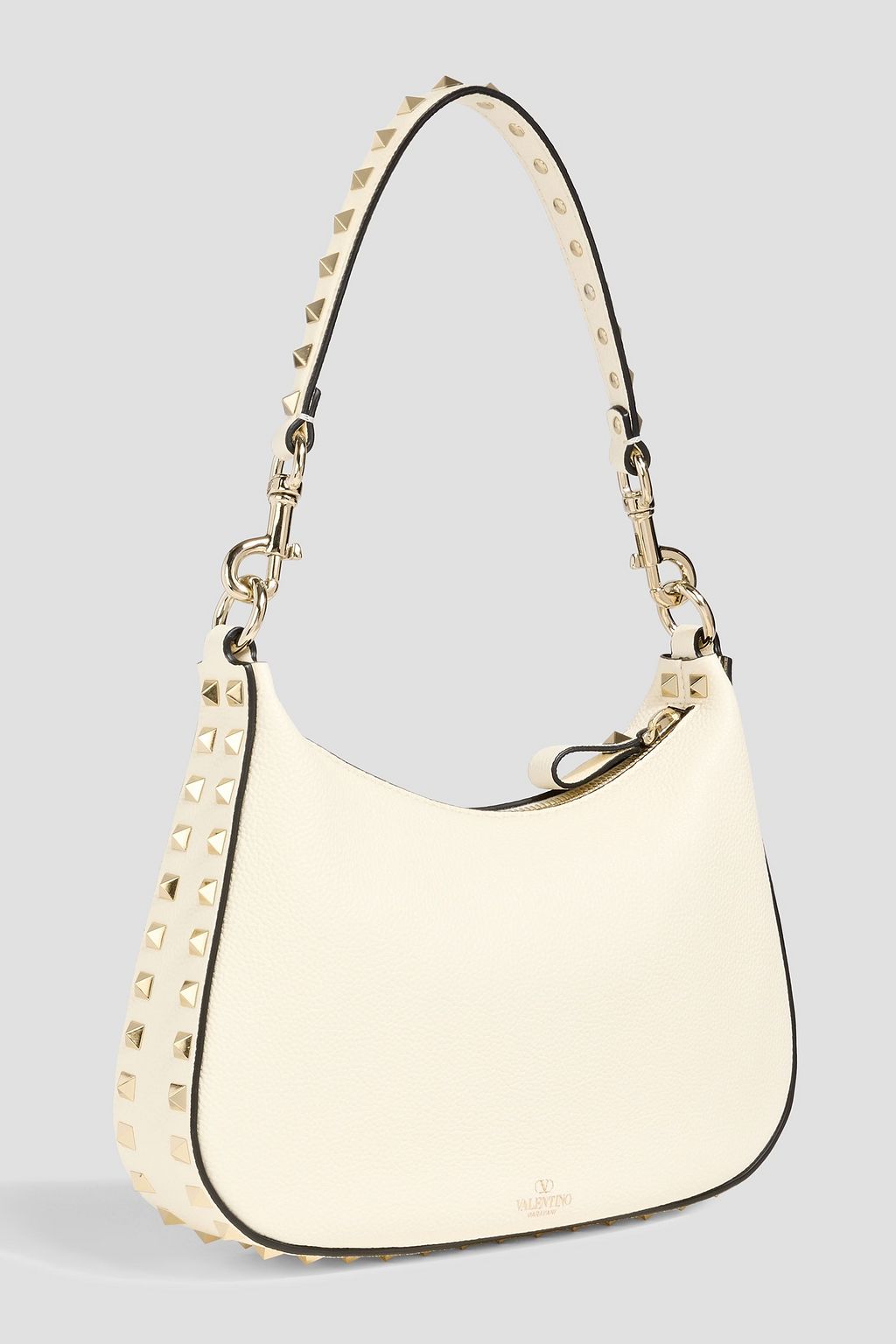 VALENTINO GARAVANI Rockstud pebbled-leather shoulder bag | THE OUTNET