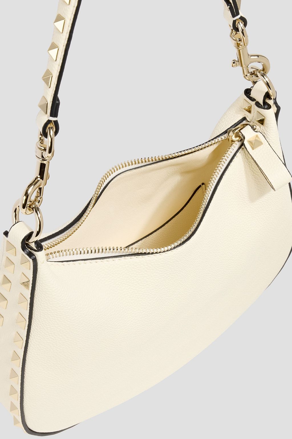 VALENTINO GARAVANI Rockstud pebbled-leather shoulder bag | THE OUTNET