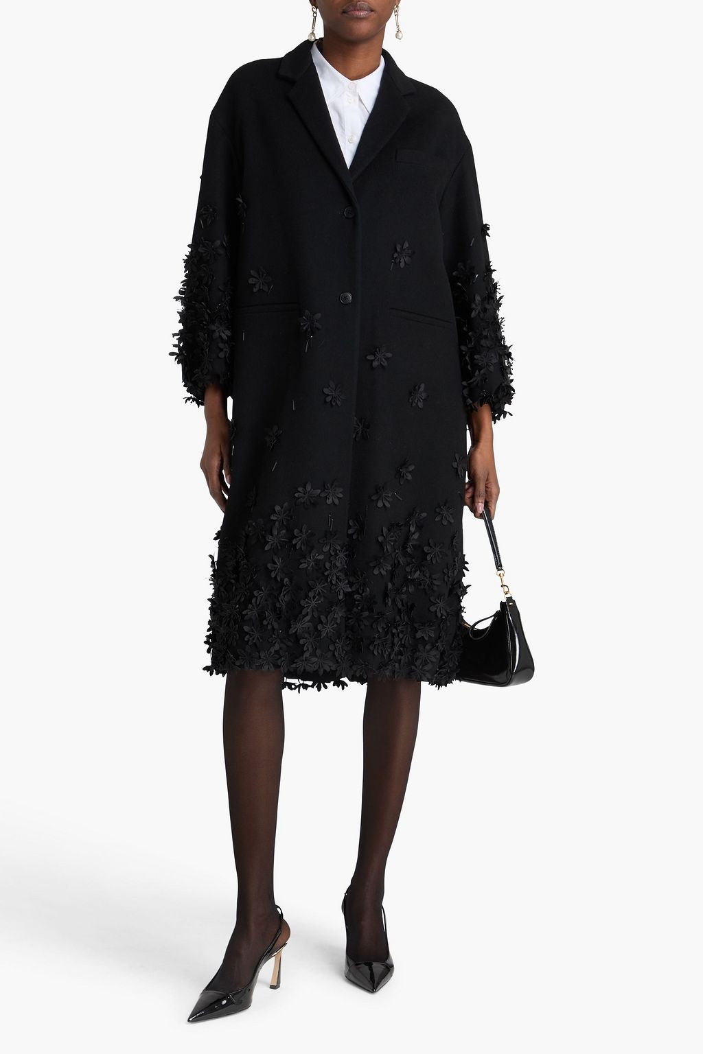 VALENTINO GARAVANI Embellished wool-felt coat | THE OUTNET