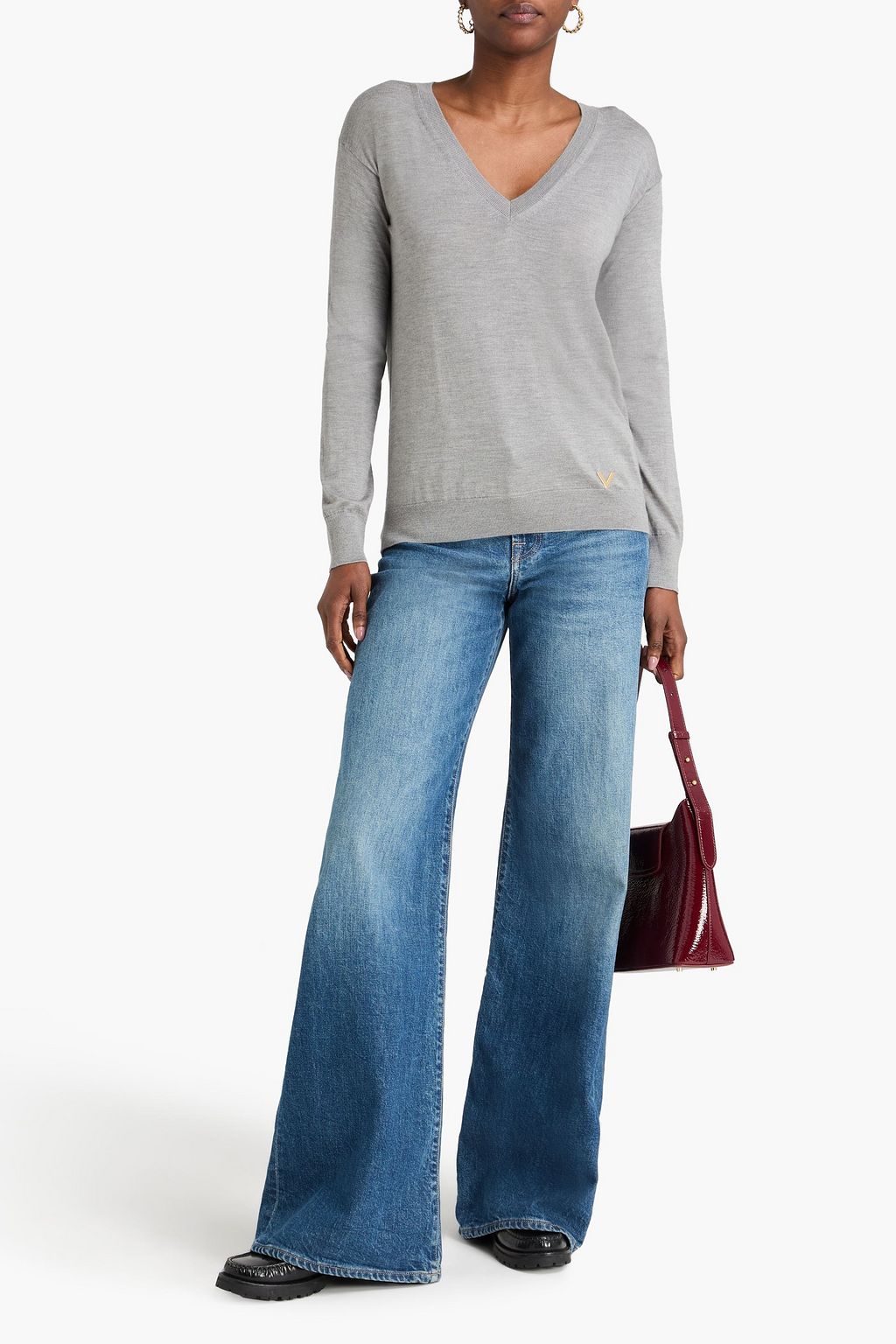 VALENTINO GARAVANI Cashmere and silk-blend sweater | THE OUTNET