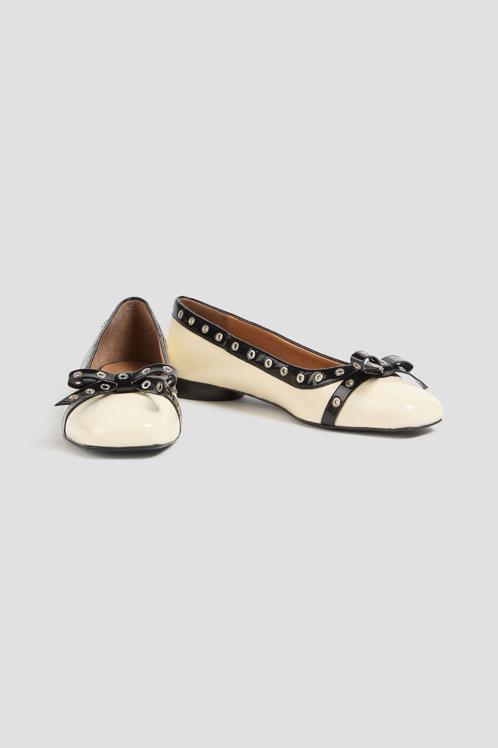 GANNI Eyelet-embellished ballet flats | THE OUTNET