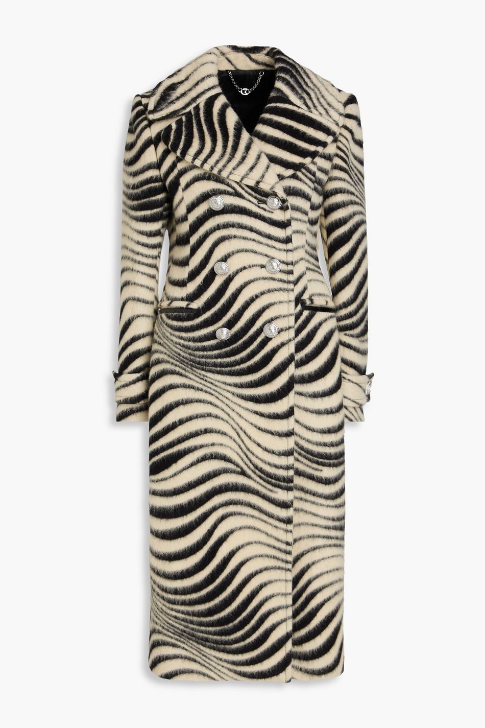 RABANNE Zebra-print wool and silk-blend felt coat | THE OUTNET