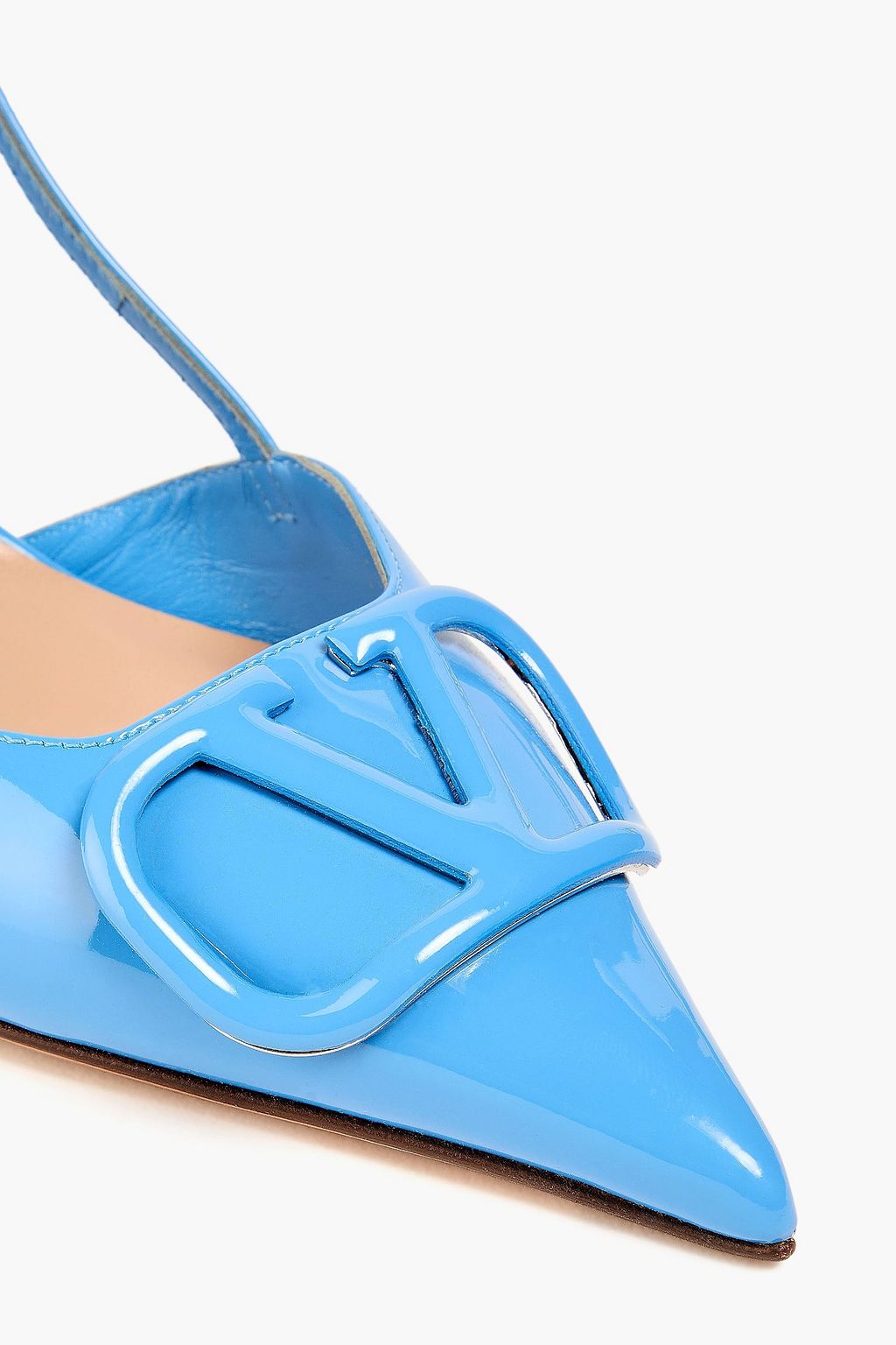 VALENTINO GARAVANI VLOGO patent-leather slingback pumps | THE OUTNET