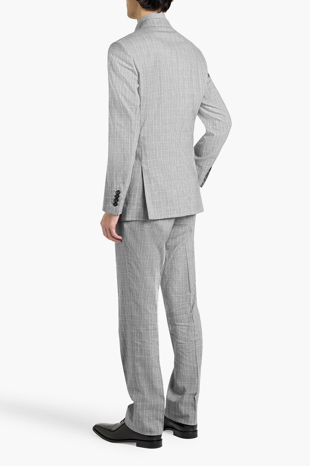 DUNHILL Prince of Wales checked wool, linen and silk-blend suit jacket ...
