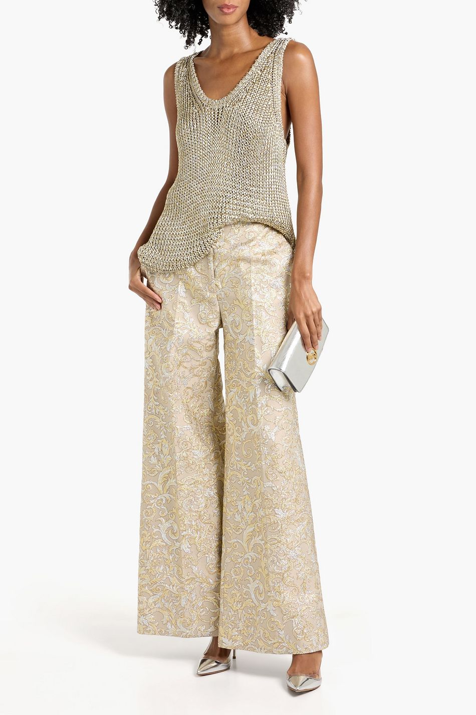 STELLA MCCARTNEY Metallic brocade wide-leg pants | THE OUTNET