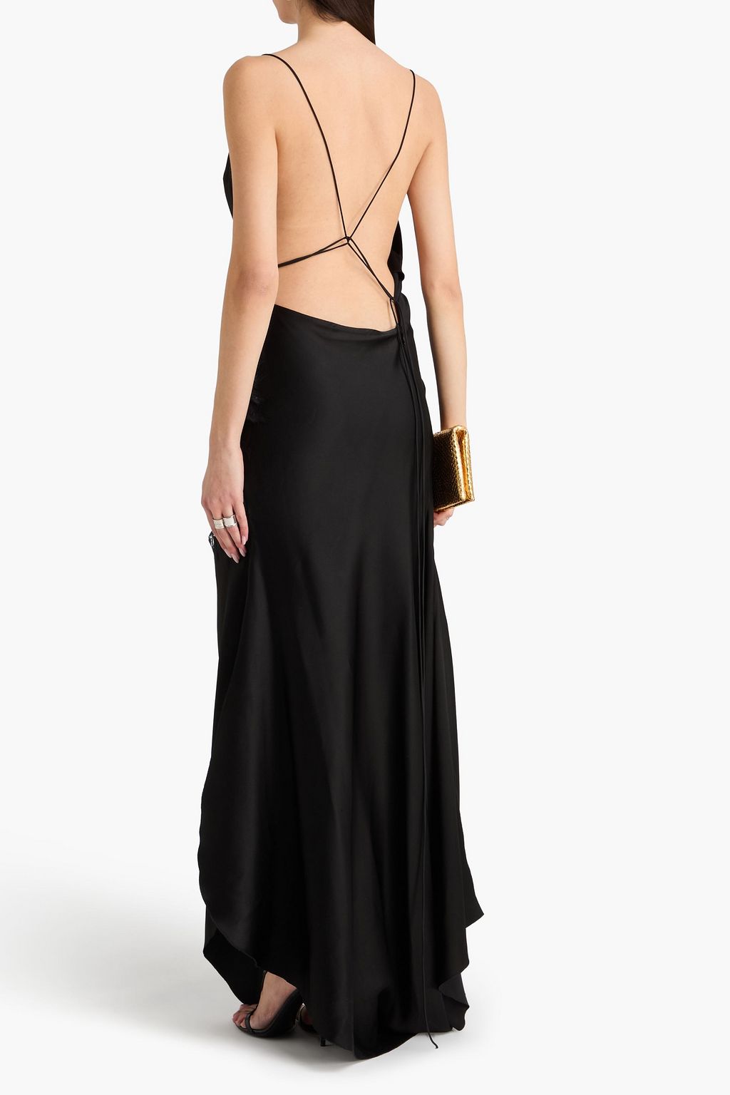 VICTORIA BECKHAM Asymmetric draped satin gown | THE OUTNET