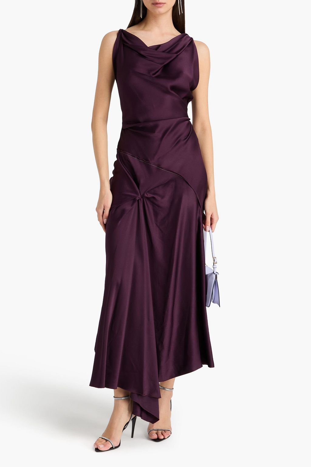 VICTORIA BECKHAM Draped satin-crepe maxi dress | THE OUTNET