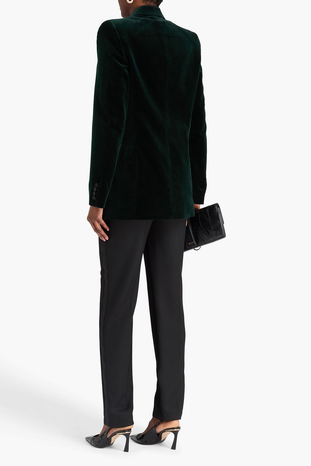 VICTORIA BECKHAM Double-breasted satin-trimmed velvet blazer | THE OUTNET