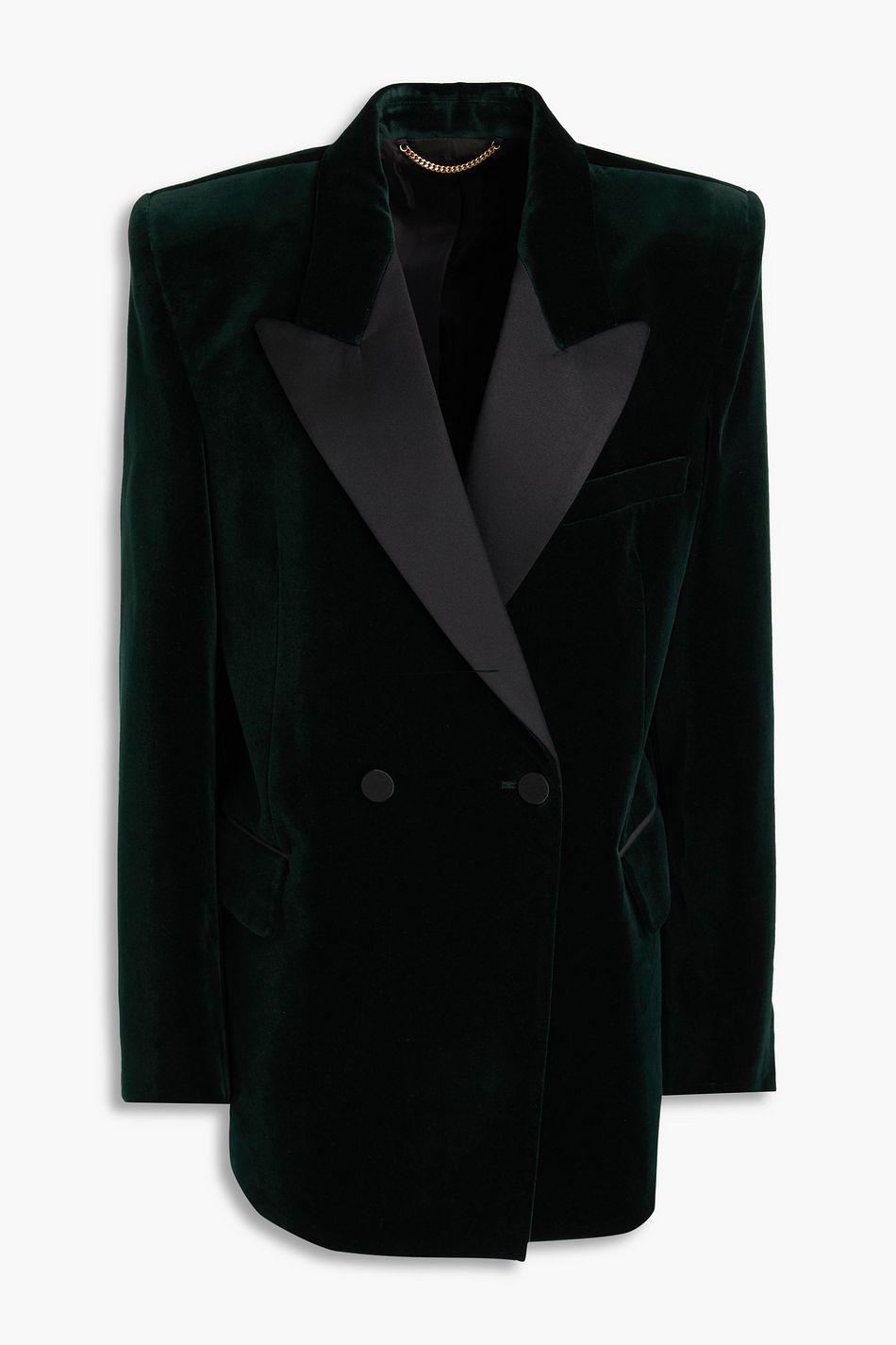 VICTORIA BECKHAM Double-breasted satin-trimmed velvet blazer | THE OUTNET