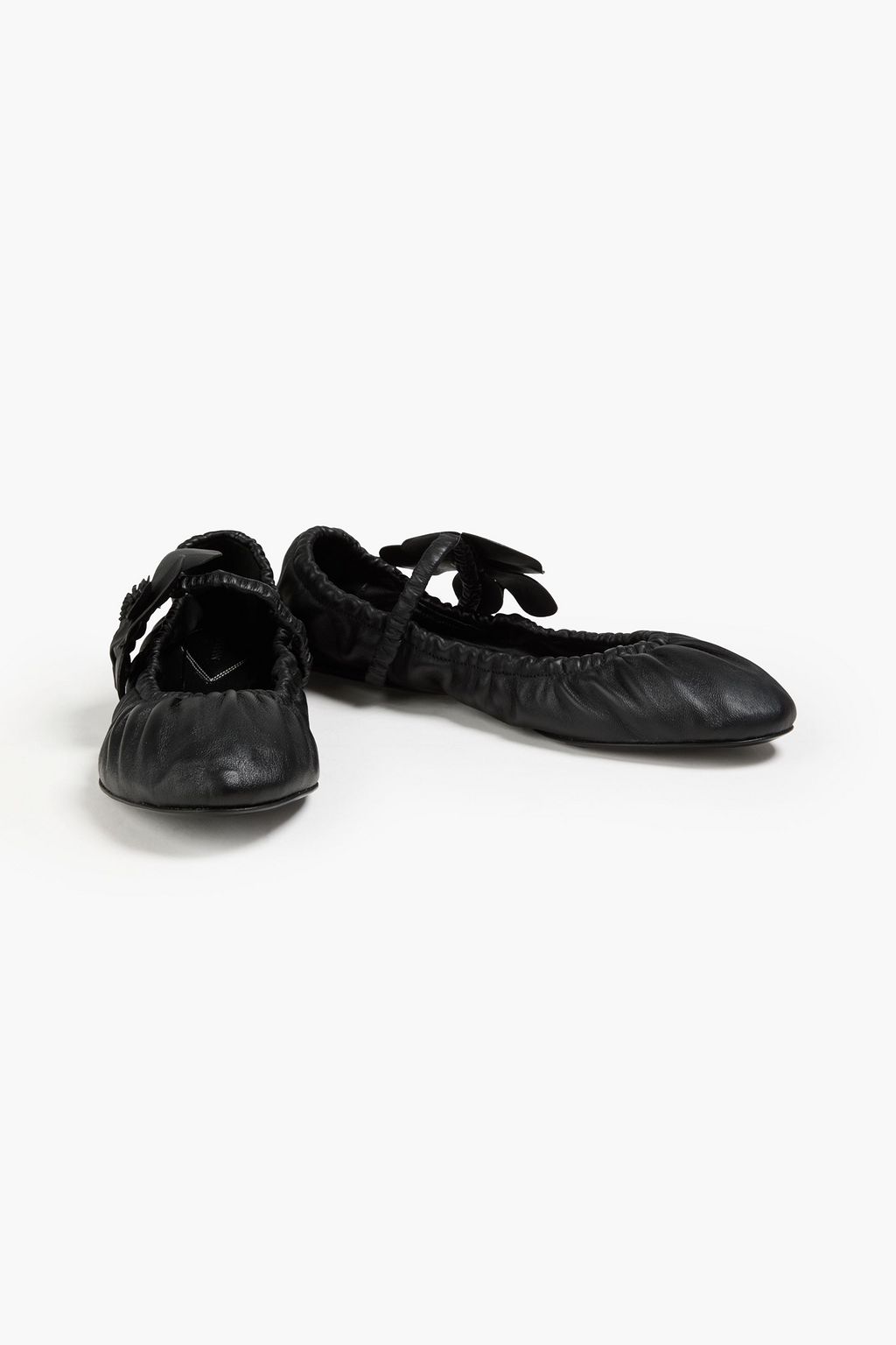 ZIMMERMANN Orchid floral-appliquéd leather ballet flats | THE OUTNET