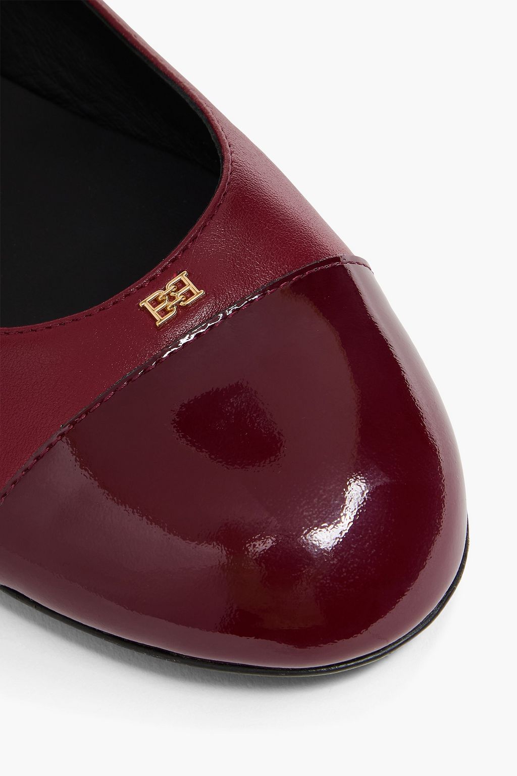 BALLY Biely embellished smooth and patent-leather ballet flats | THE OUTNET