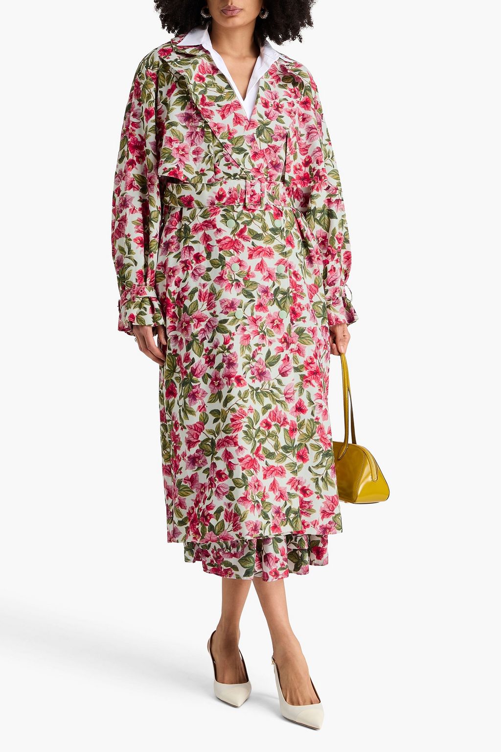 FARM RIO Floral-print cotton and Lyocell-blend trench coat | THE OUTNET