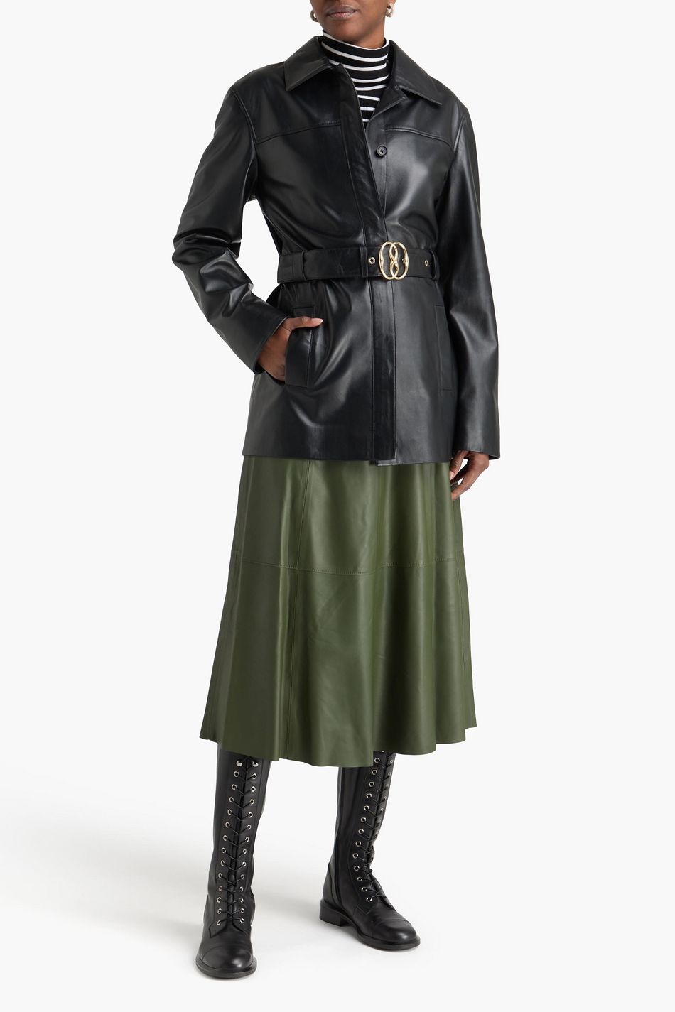 BALLY Belted leather jacket | THE OUTNET