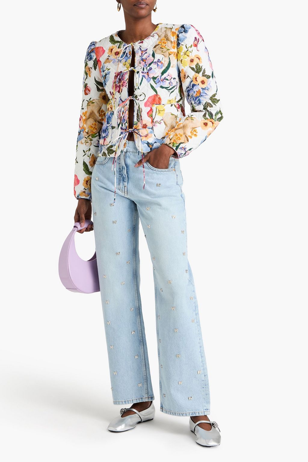 FARM RIO Embellished high-rise straight-leg jeans | THE OUTNET