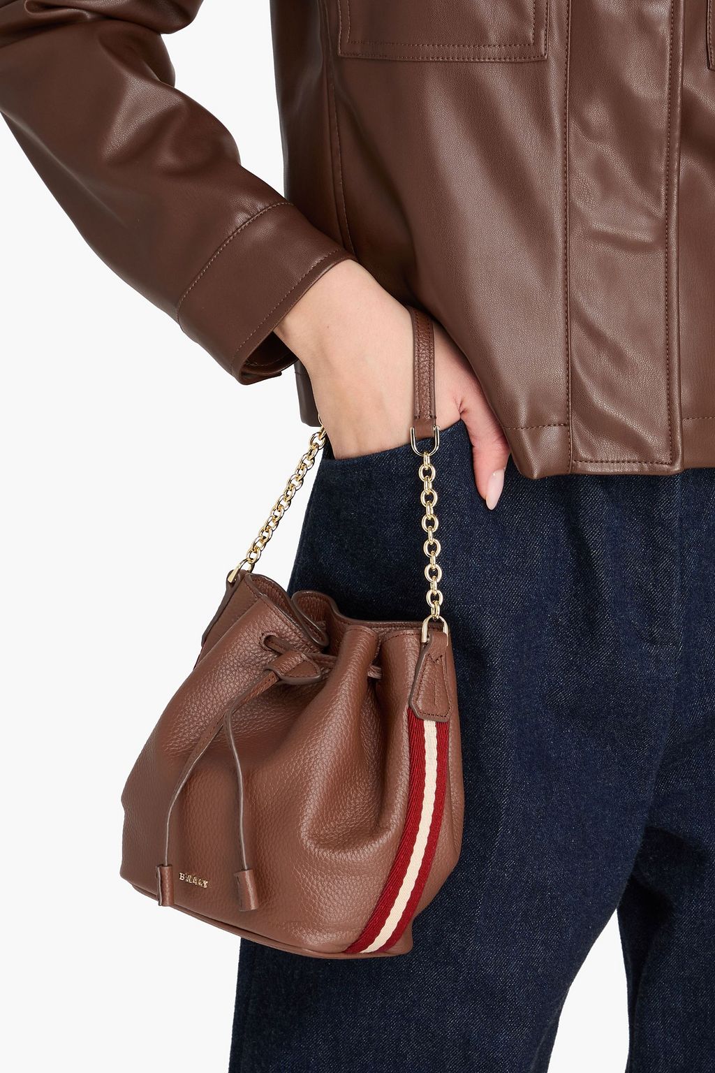 BALLY Adria pebbled-leather bucket bag | THE OUTNET