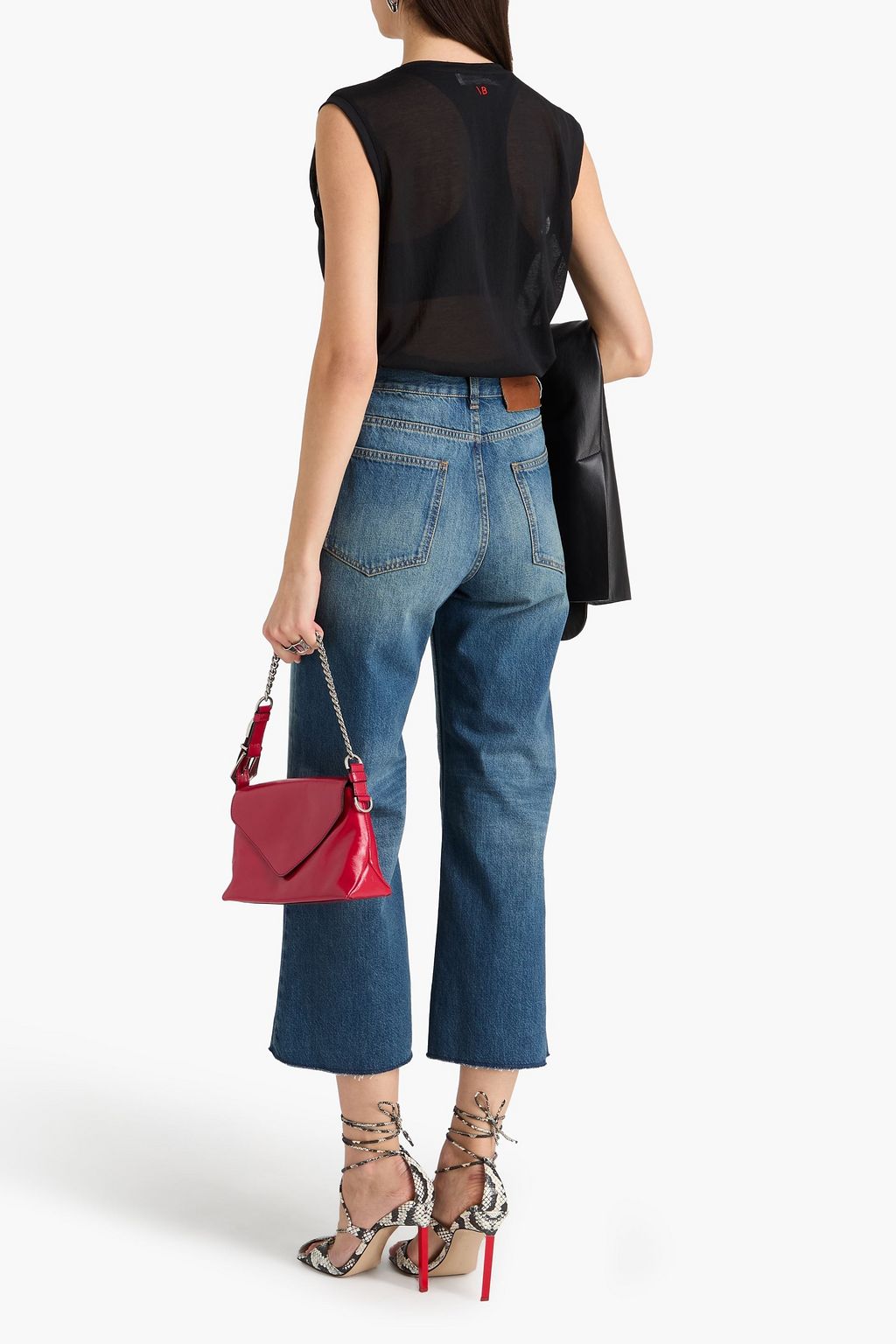 VICTORIA BECKHAM Cropped high-rise wide-leg jeans | THE OUTNET