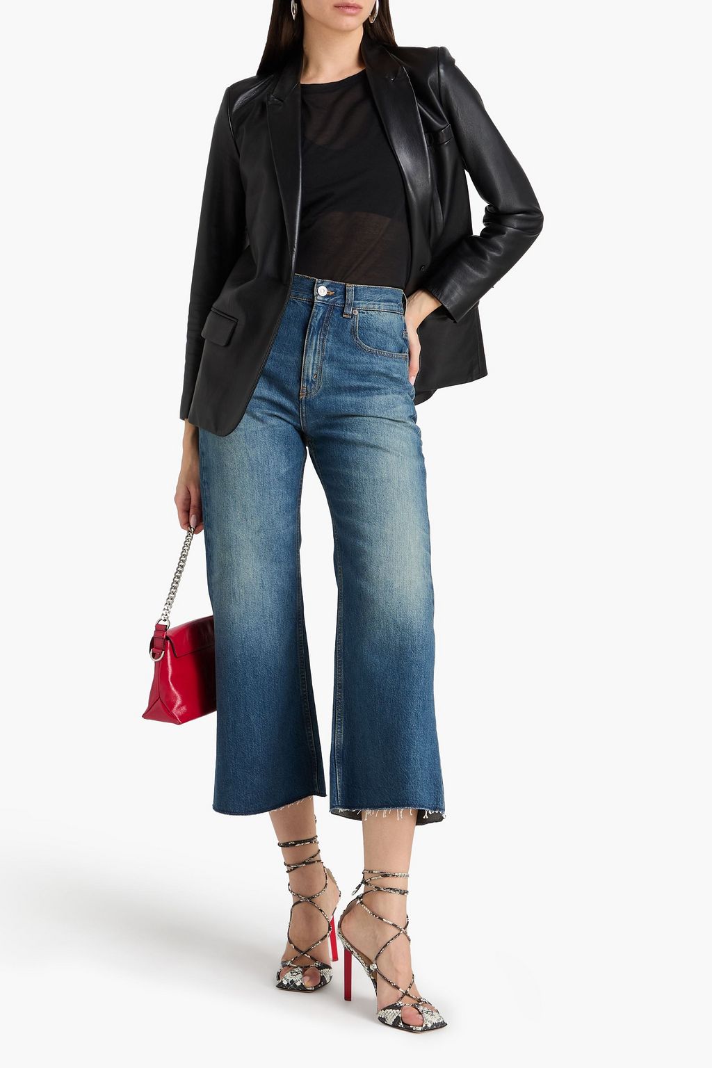 VICTORIA BECKHAM Cropped high-rise wide-leg jeans | THE OUTNET