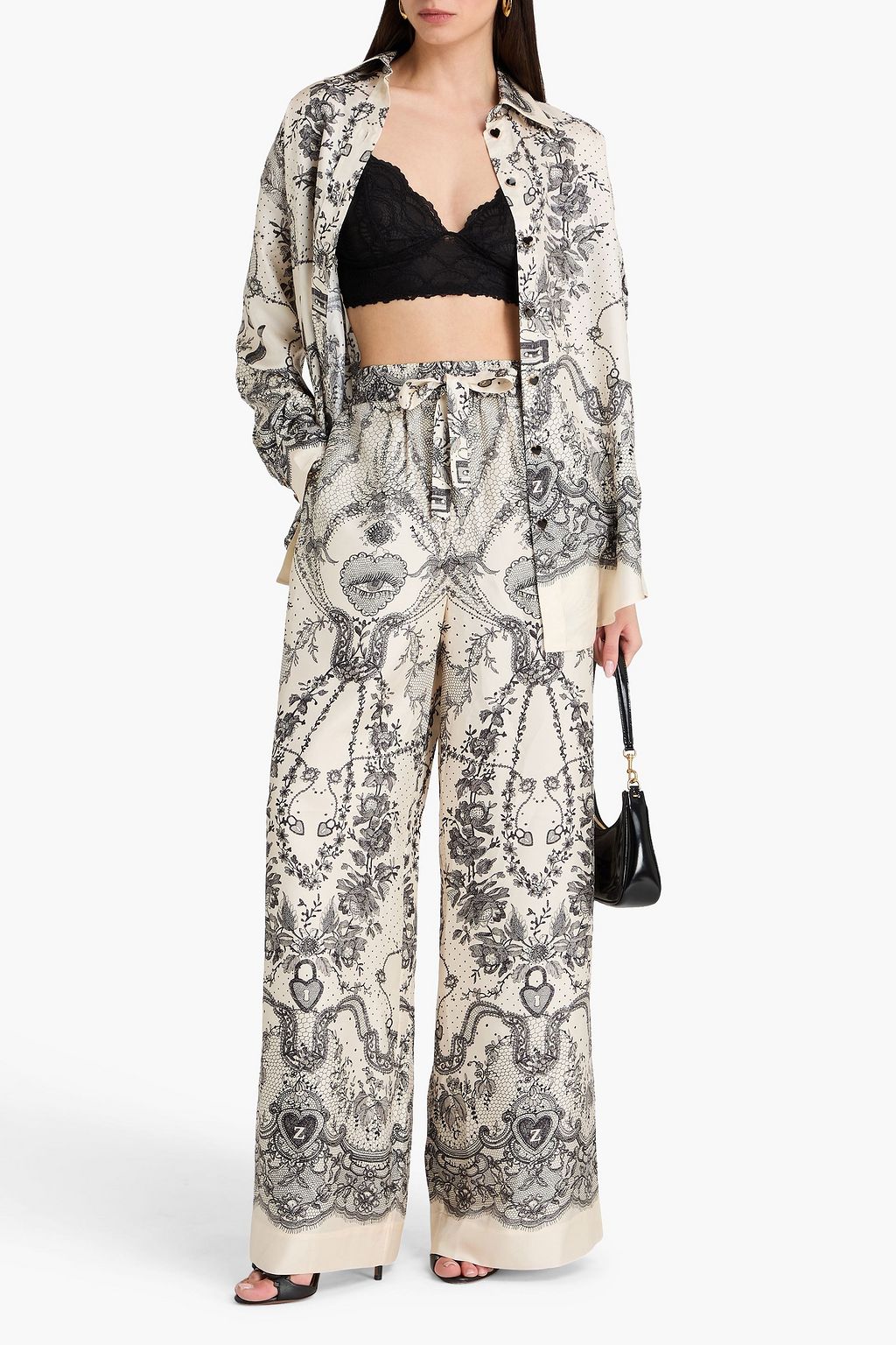 ZIMMERMANN Printed silk-twill wide-leg pants | THE OUTNET