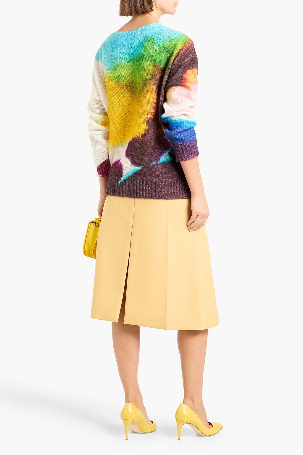 OSCAR DE LA RENTA Printed mohair-blend sweater | THE OUTNET