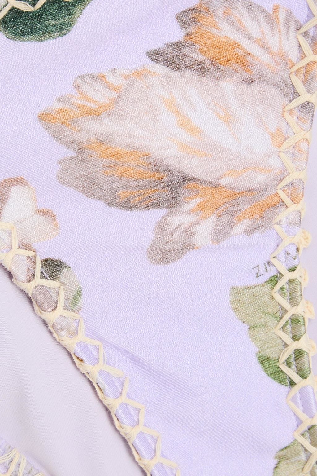 ZIMMERMANN Crochet-trimmed floral-print triangle bikini | THE OUTNET