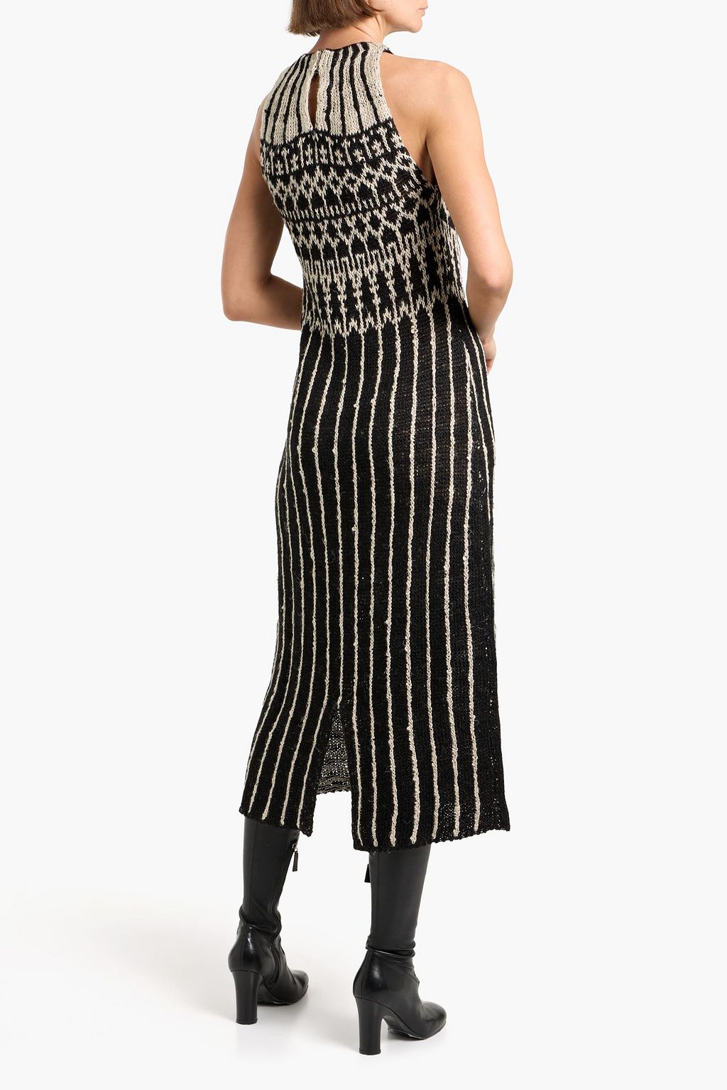 ALTUZARRA Cole Fair Isle linen-blend midi dress | THE OUTNET