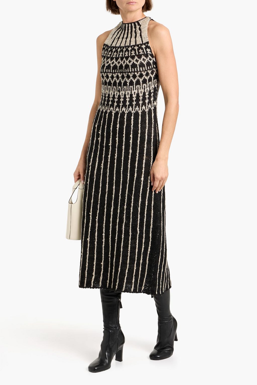 ALTUZARRA Cole Fair Isle linen-blend midi dress | THE OUTNET