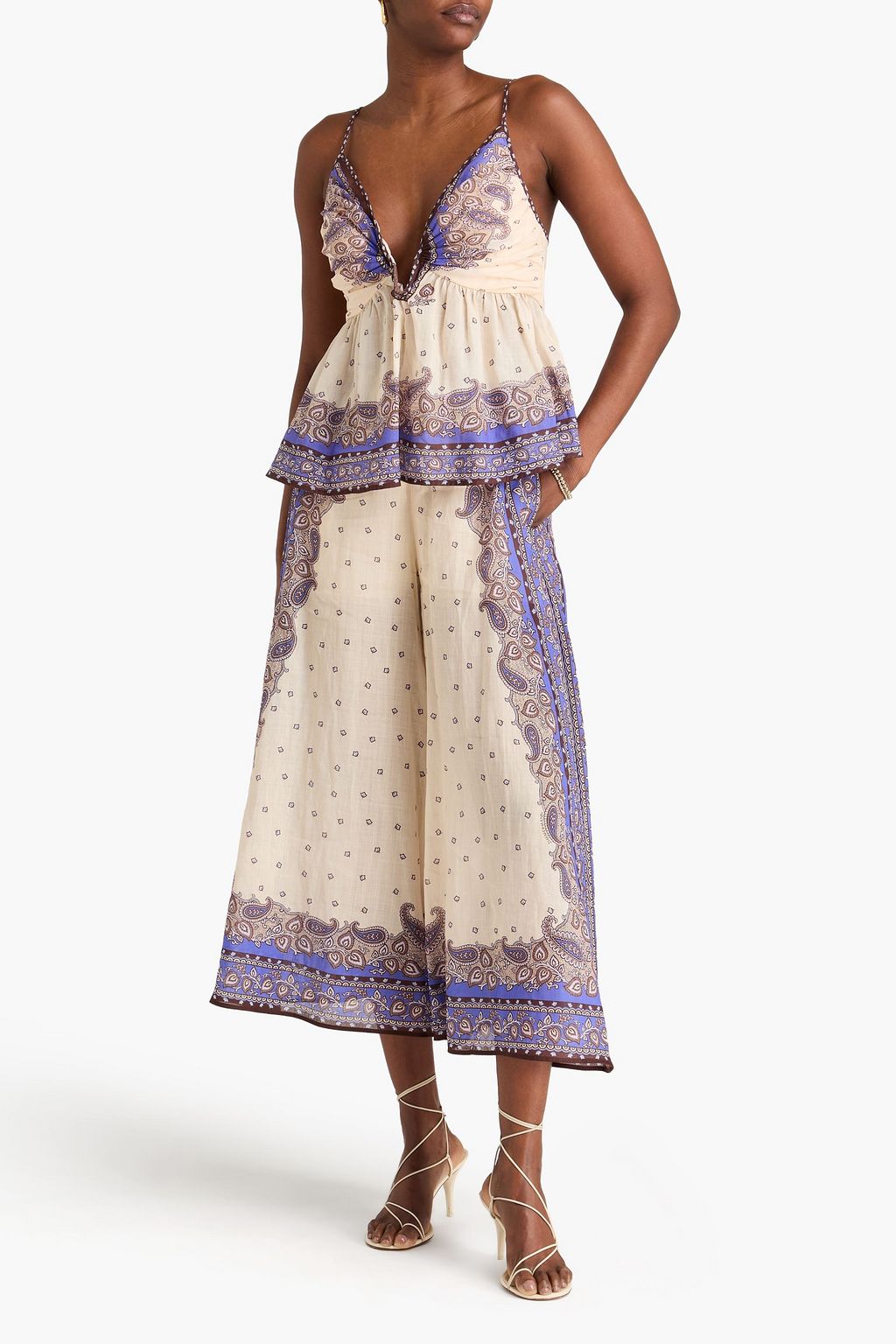 ZIMMERMANN Maxine paisley-print ramie top | THE OUTNET