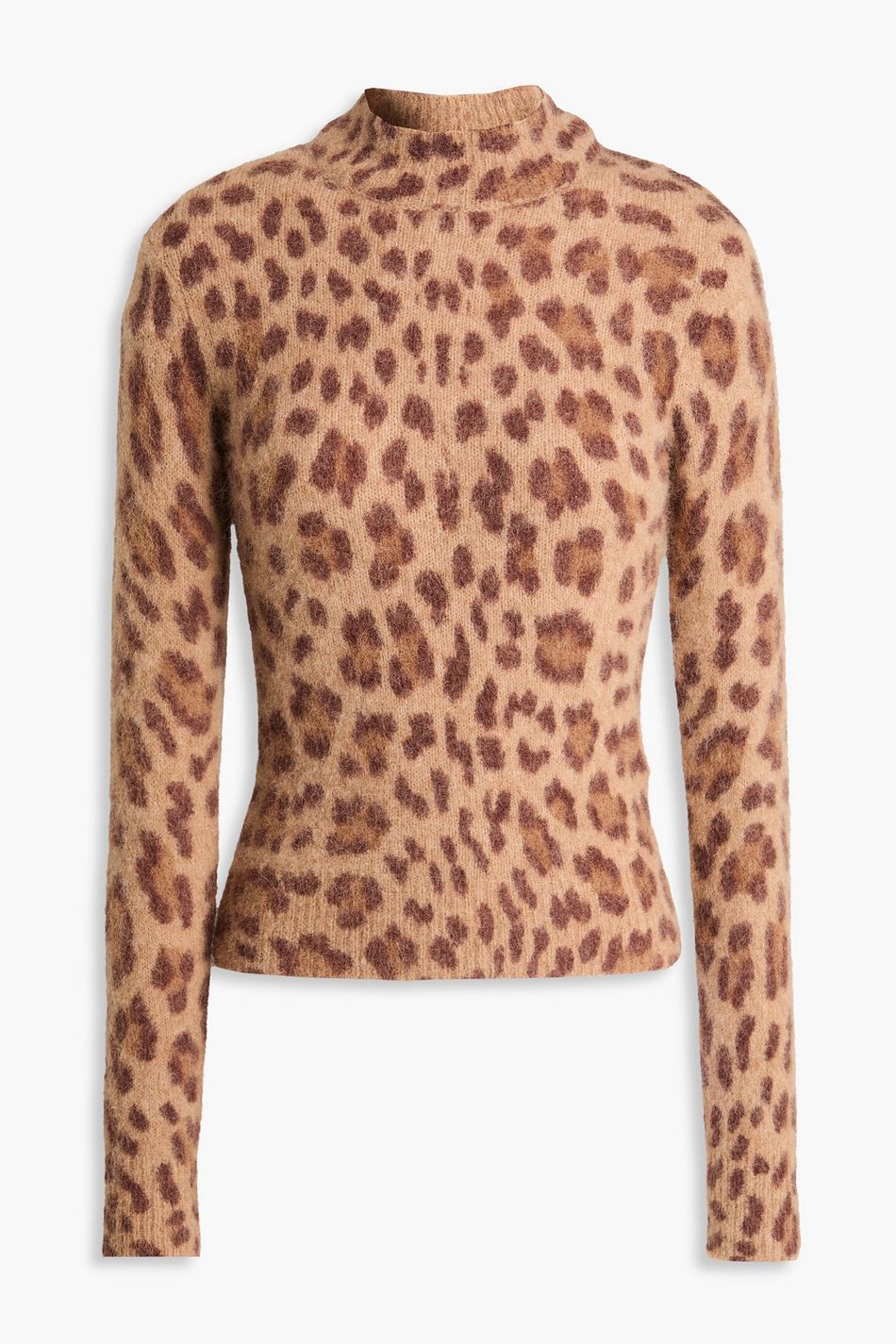 ZIMMERMANN Leopard-print alpaca-blend mock-neck sweater | THE OUTNET