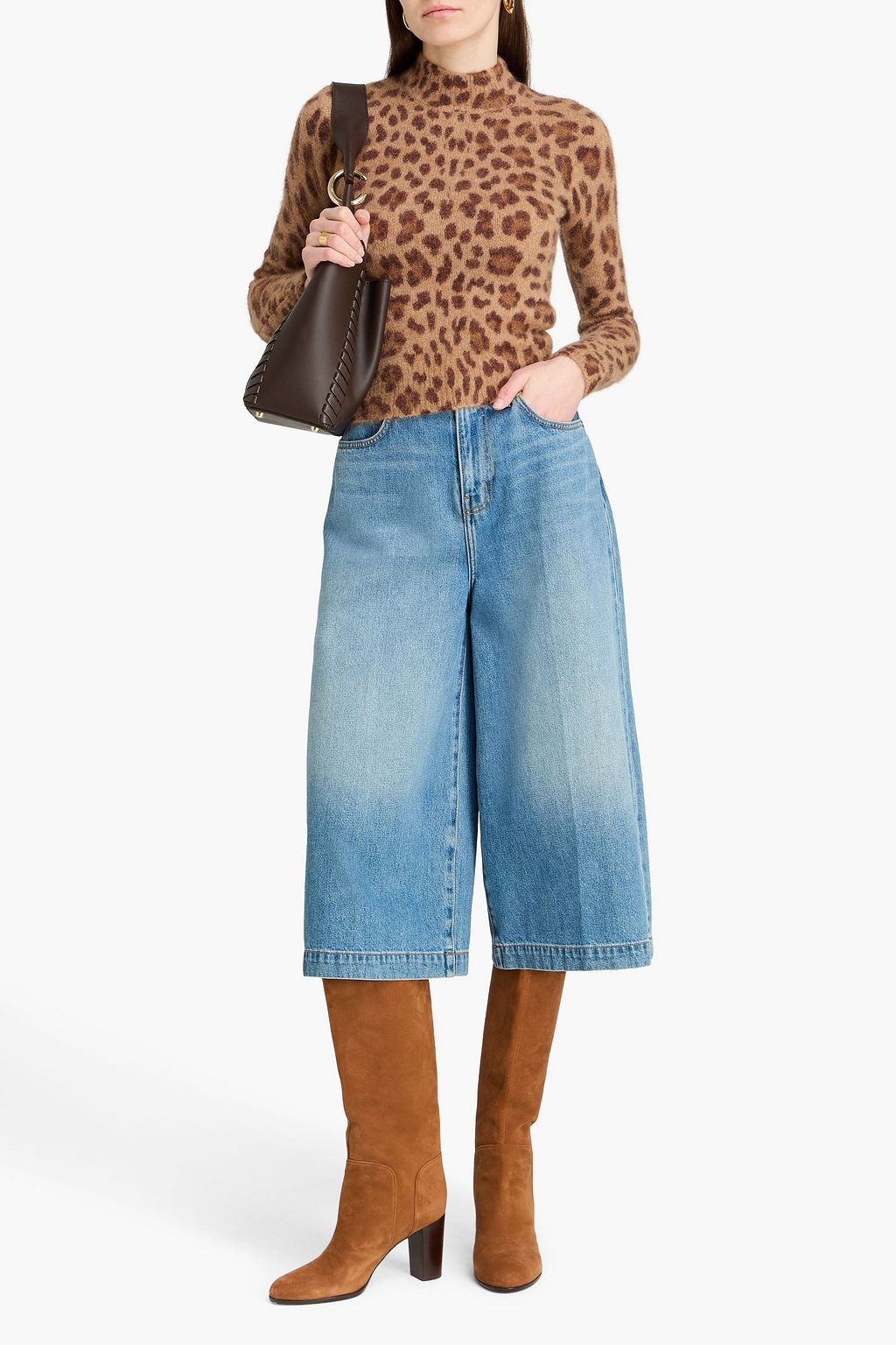 ZIMMERMANN Leopard-print alpaca-blend mock-neck sweater | THE OUTNET