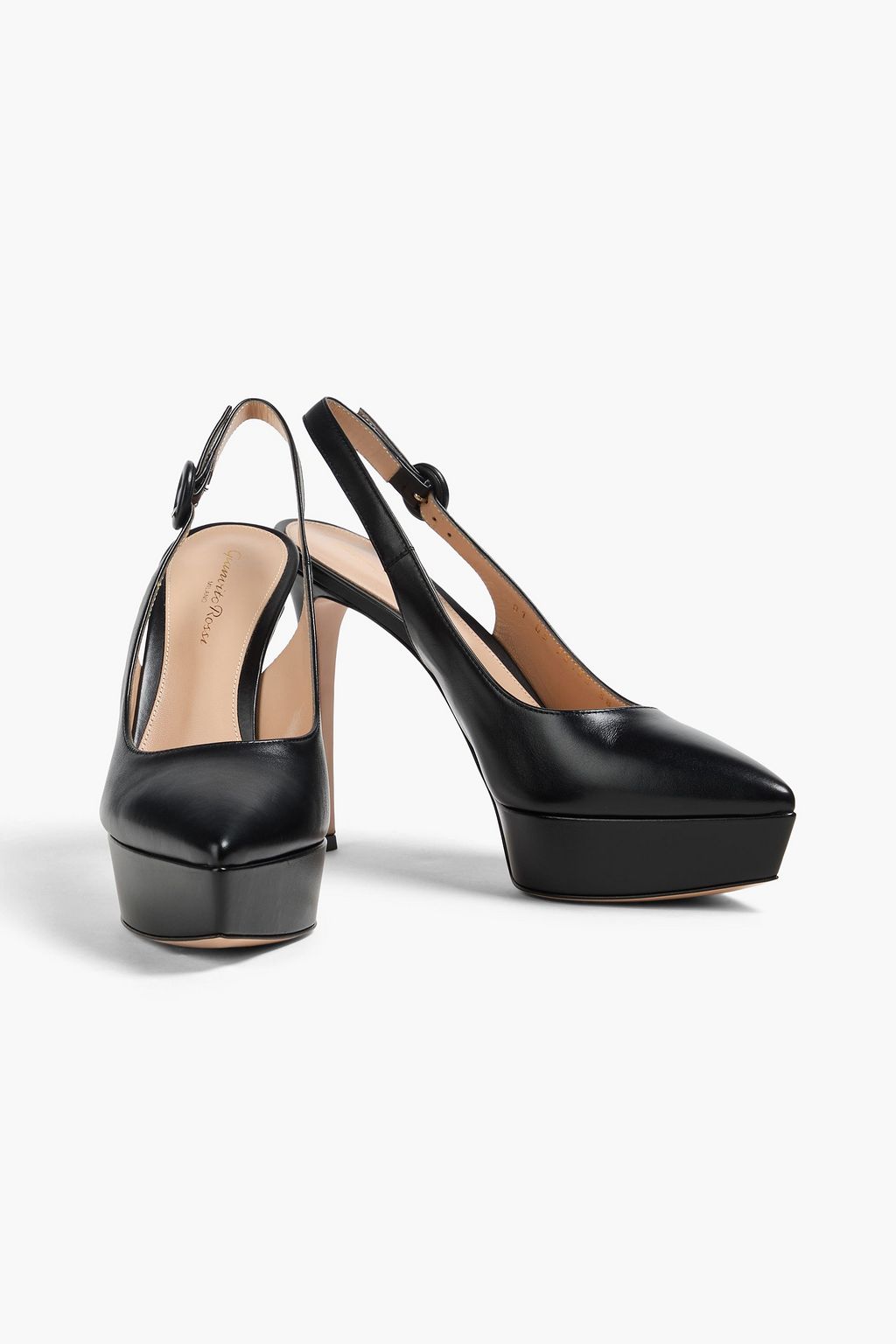 GIANVITO ROSSI Dasha leather platform slingback pumps | THE OUTNET