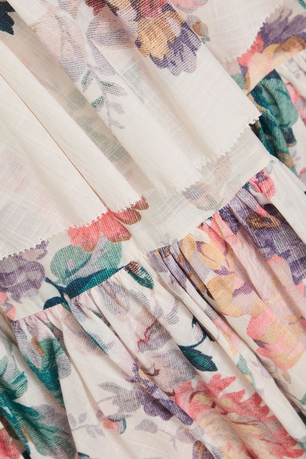 ZIMMERMANN Tiered floral-print cotton maxi dress | THE OUTNET