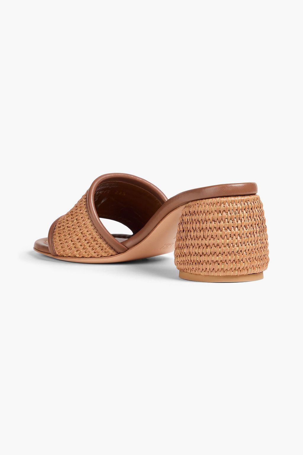 GIANVITO ROSSI Amami 60 leather and faux raffia mules | THE OUTNET
